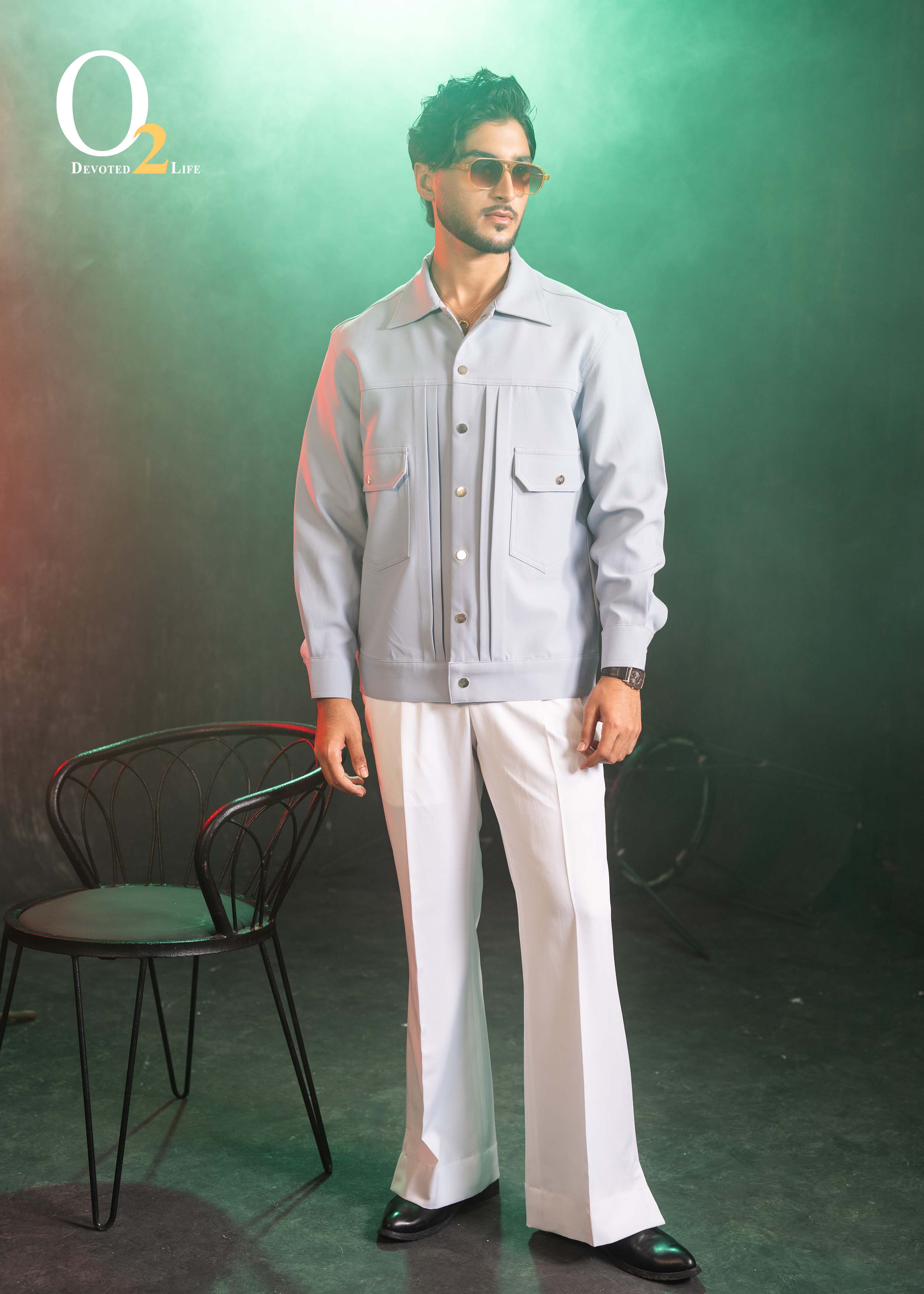 Cerulean pleated jacket – o2fashions